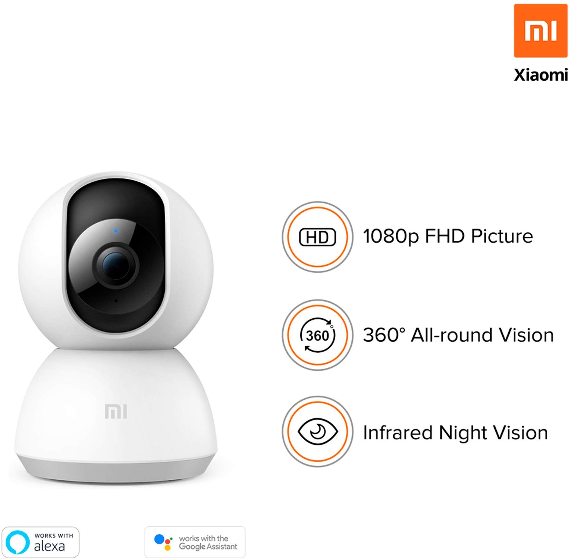 Mi 360° Security Camera 1080p Full HD, AI Powered Motion Detection ...